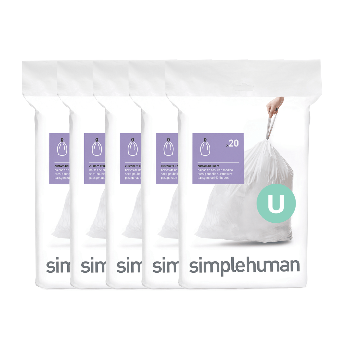 afvalzakken op maat code U van simplehuman
